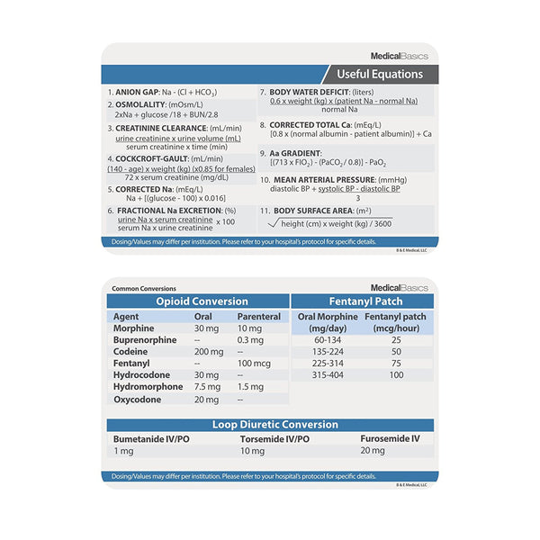 Common Medical Equations and Drug Conversions - Scrubnotes Reference S ...